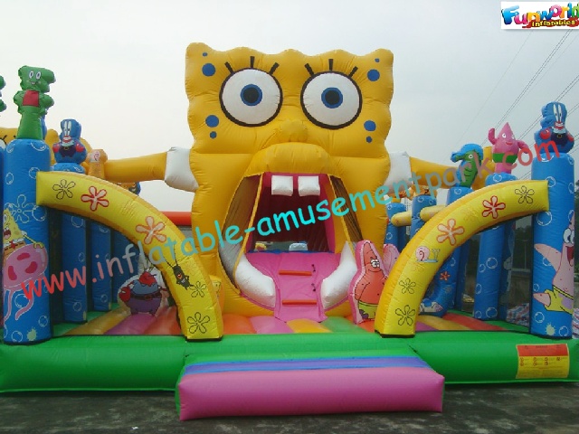 Spongebob Giant Inflatable Amusement Park , Inflatable Big Funcity Games