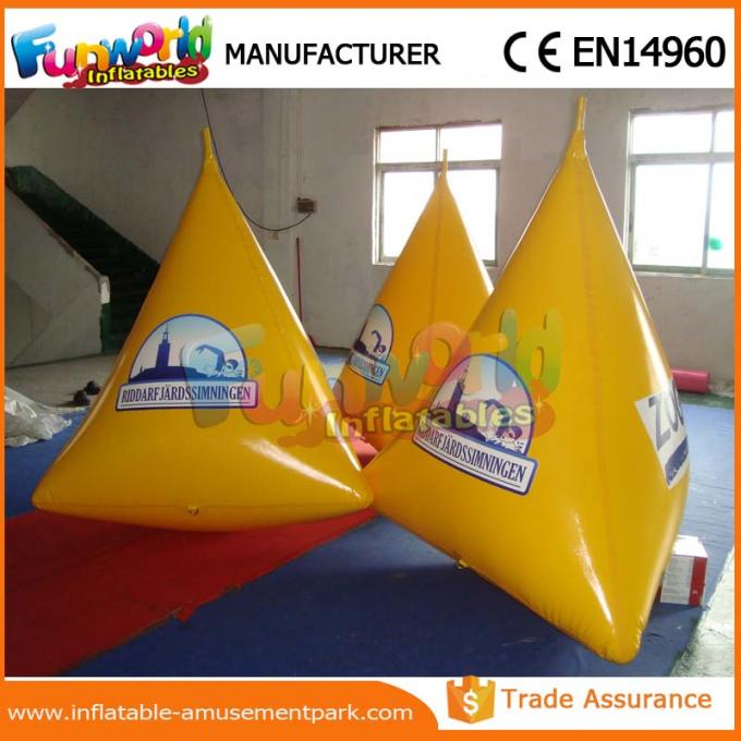 Commercial Floating Inflatable Pyramid Water Buoy Yellow Inflatable ...