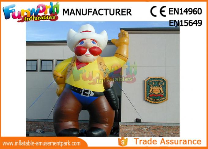 Oxford Cloth White Advertising Inflatables Man / Blow Up Cartoon Mascot