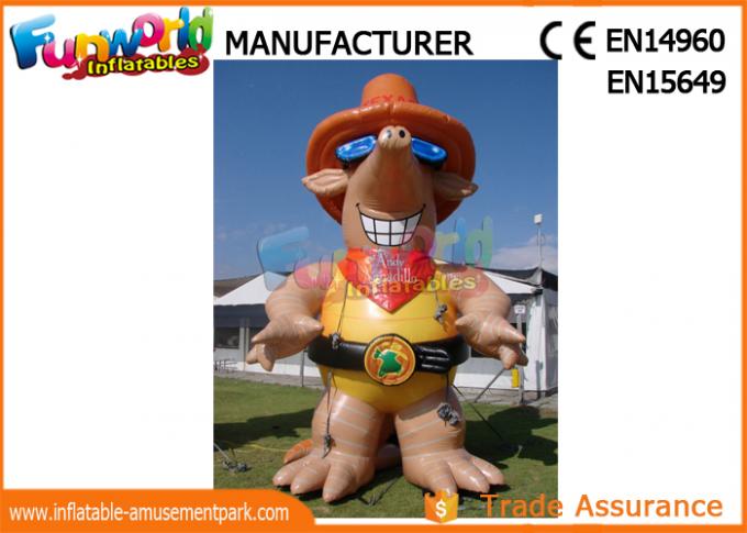 Oxford Cloth White Advertising Inflatables Man / Blow Up Cartoon Mascot
