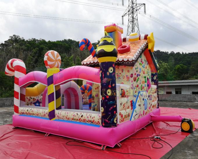 Colorful Candy Moonwalk Bounce House Slide Inflatable Kids Playground