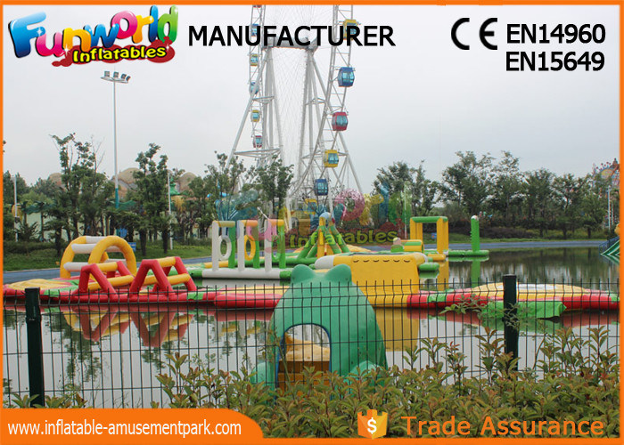0.9mm PVC Tarpaulin Inflatable Water Parks , Mega Inflatable Water ...