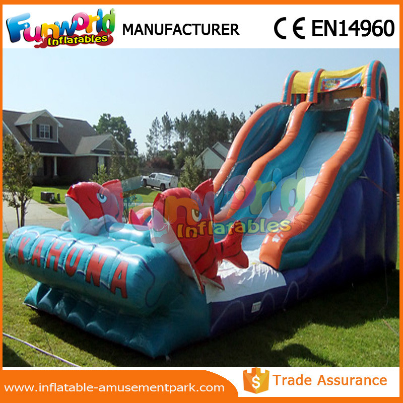 Fun Bouncer Slideway Commercial Inflatable Slide Big Kahuna Inflatable ...
