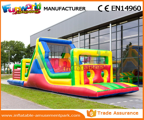 Giant Colorful Inflatable Kids Obstacle Course 0.55 MM PVC Tarpaulin ...