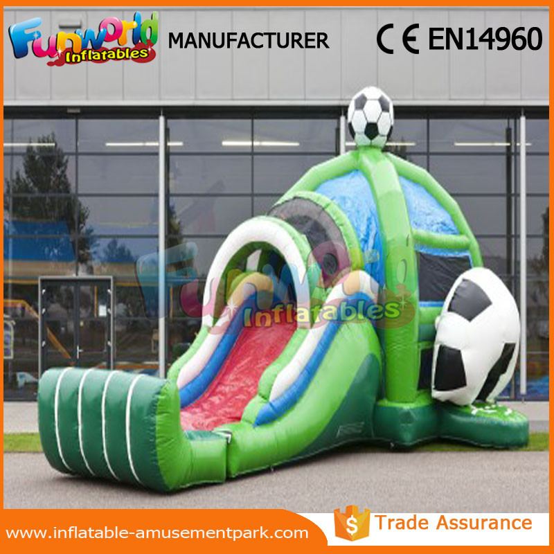 Customized Size Combo Jumper Soccer Inflatable Bouncy Slide With Logo ...